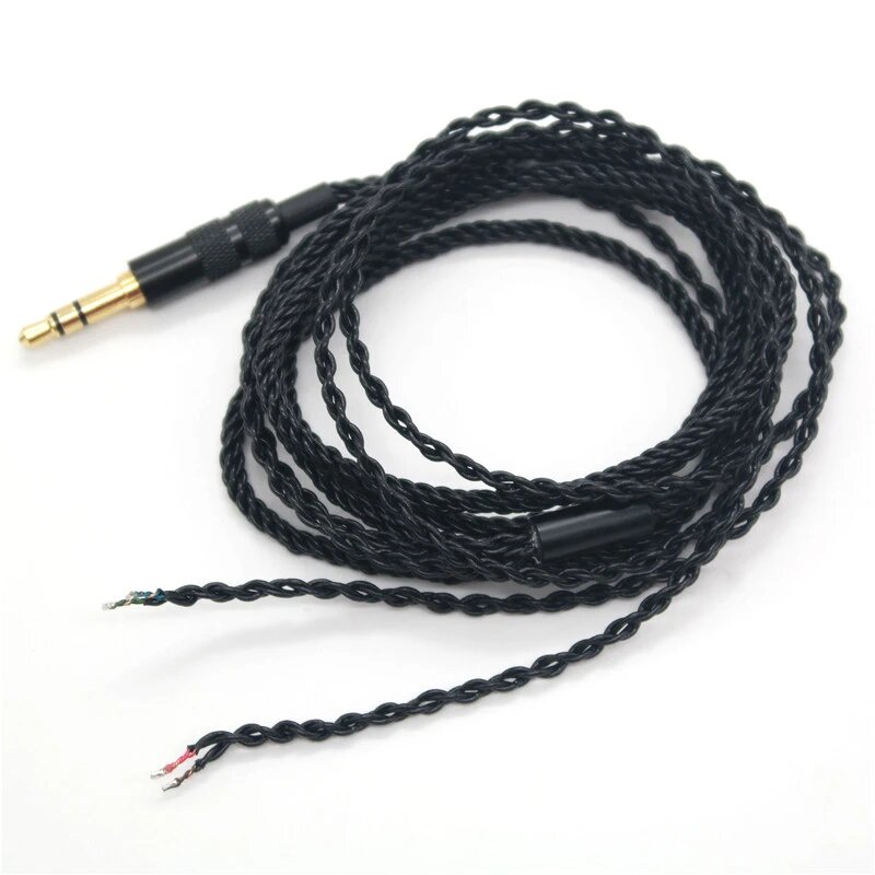Кабель для наушников с позолоченным штекером 3,5 мм, 8 прядей, кабель для наушников, аудиокабель «сделай сам»