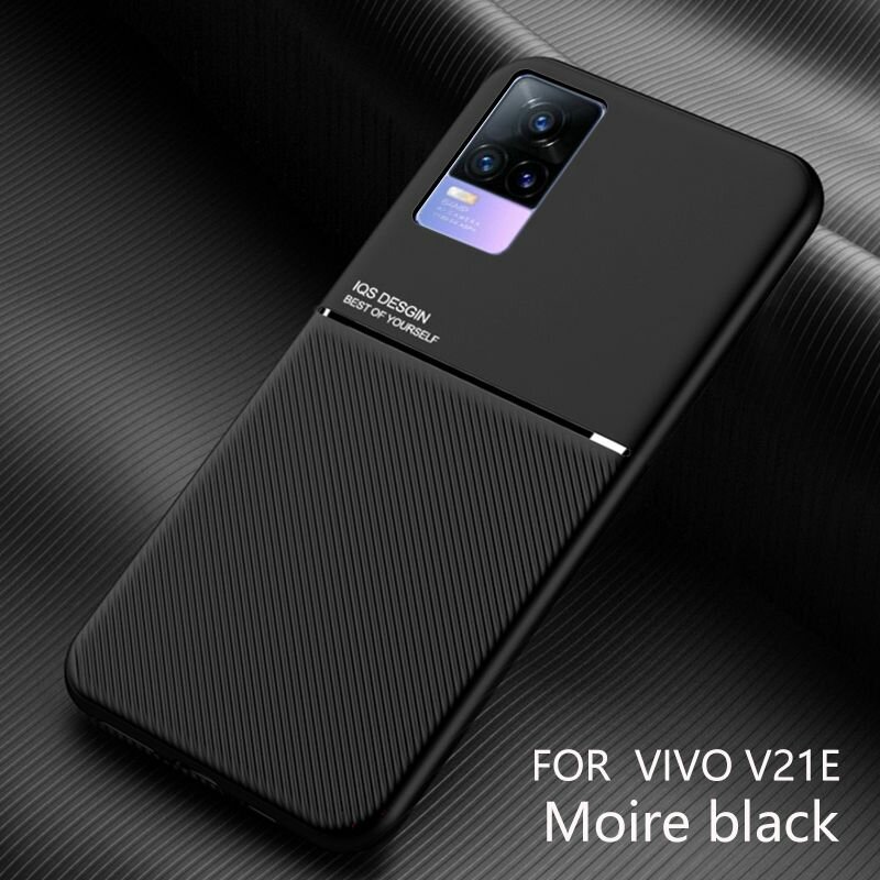 FASNYA Чехол из деловой кожи для VIVO V21E 4G/Y73 (Виво V21E 4G/Y73) с магнитным автомобильным держателем, тонкий защитный чехол для смартфона