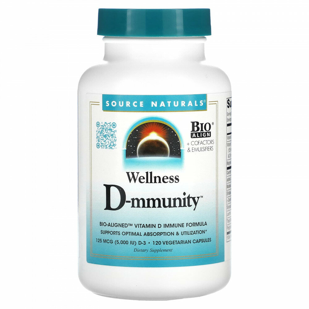 Source Naturals, Wellness D-mmunity™, 120 вегетарианских капсул