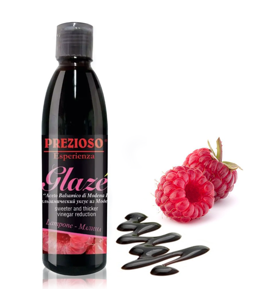 Глазурь Prezioso Esperienza на основе бальзамического уксуса из Модены с ароматом малины, 250 мл