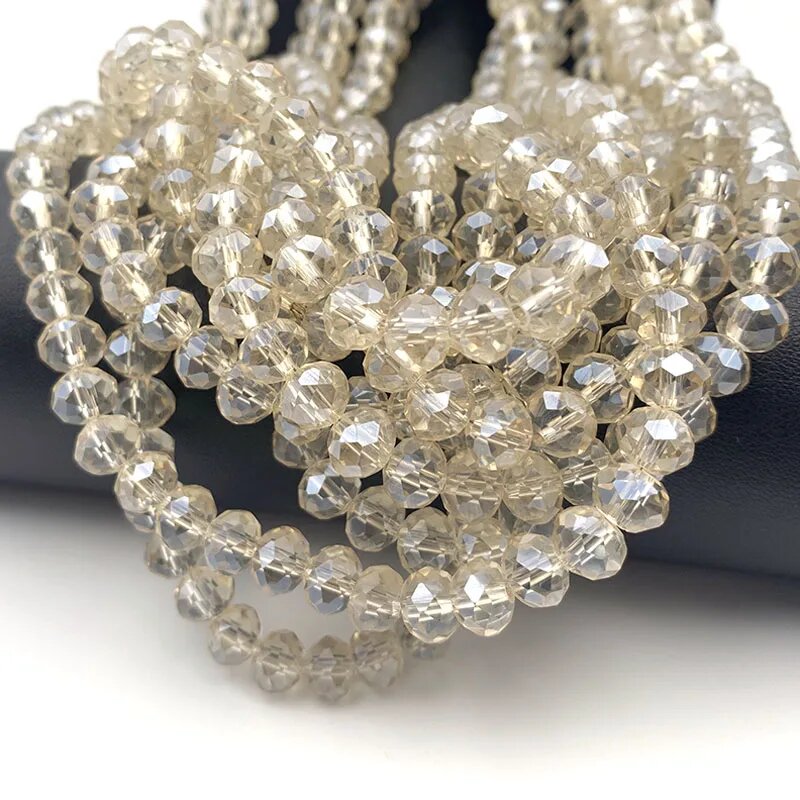 Стеклянные бусины для ювелирных изделий 2 3 4 6 8 мм Серебряный, 4mm(about 125 pcs), ZY137