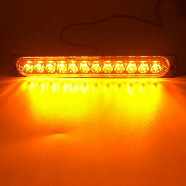 1 шт, 12 светодиодов, стробоскопическая сигнальная лампа, стробоскопическая решетка, Yellow