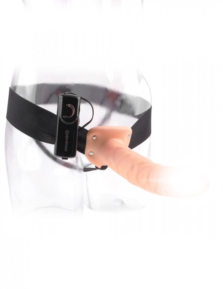 Фаллопротез с вибрацией 8' Vibrating Hollow Strap-On, pipedream-3361-21