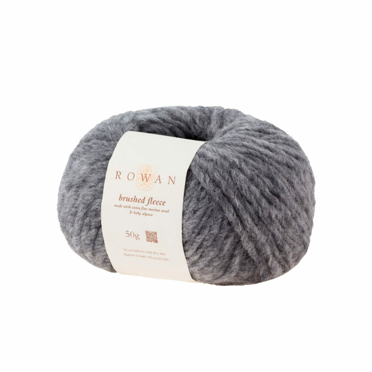 Brushed Fleece /Брашт Флис/ пряжа Rowan, 9802176 (253, crag (скала), серый)