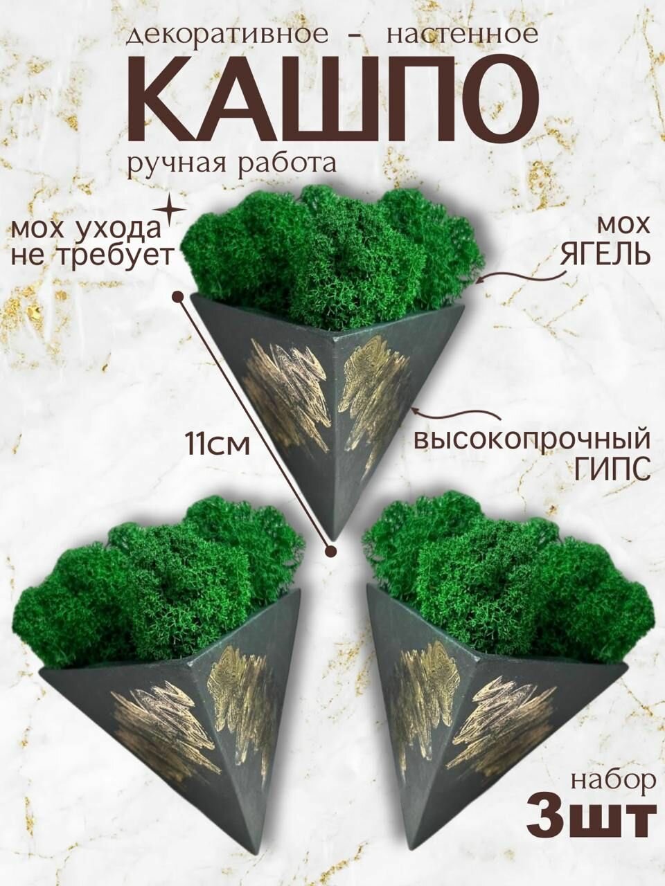 Настенное кашпо с мхом