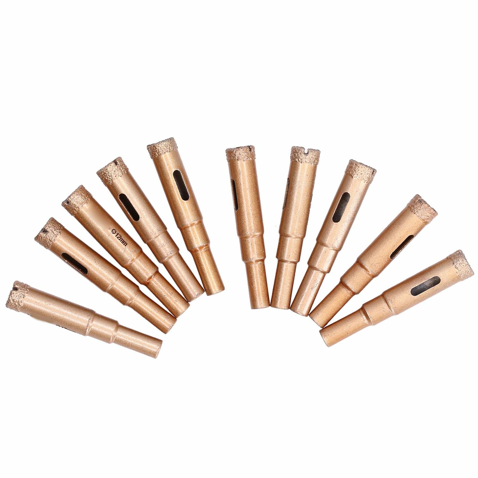 10 шт. Алмазная коронка с большим крутящим моментом 12 мм для стекла, керамики, мрамора