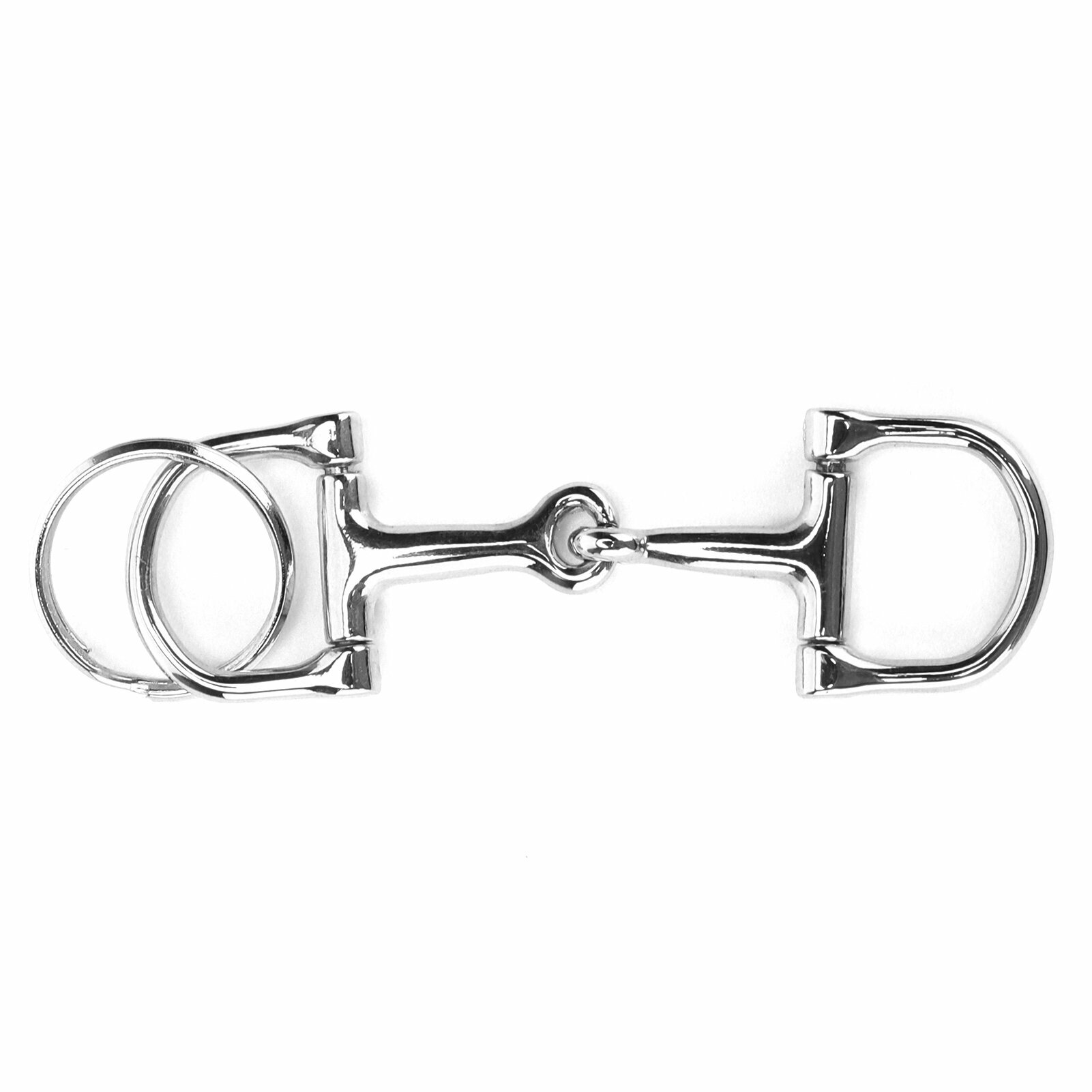 DShaped Брелок для ключей с трензелем Прочное серебро DRing ZineAlloy Лошадиные трензели Брелок для ключей