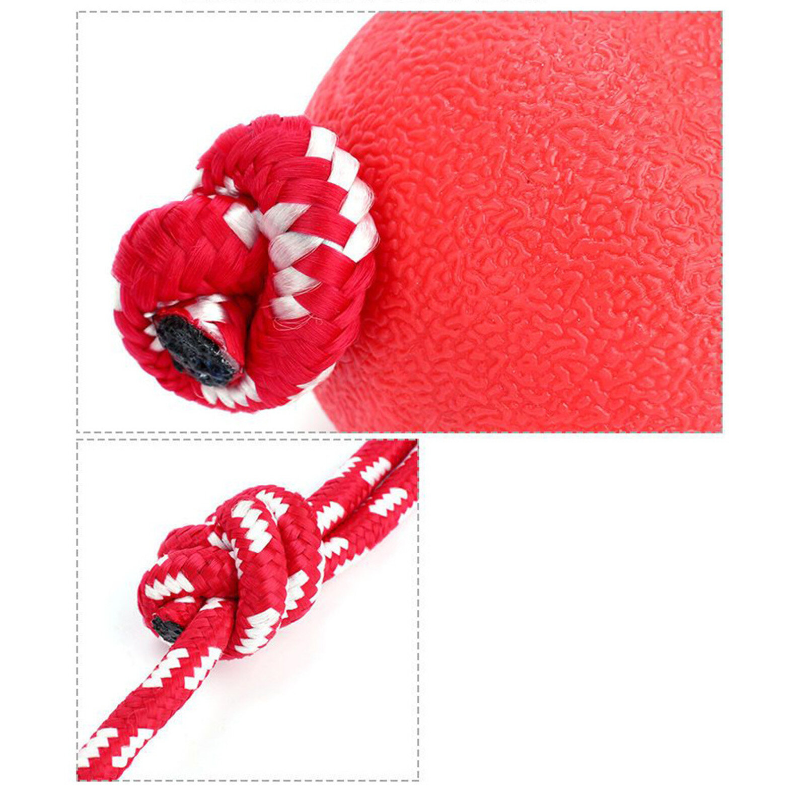 Мяч для собак, игрушка-веревка, интерактивный, устойчивый к укусам, безопасный резиновый мяч для собак с веревкой для тренировок на открытом воздухе, 6 см/2,4 дюйма