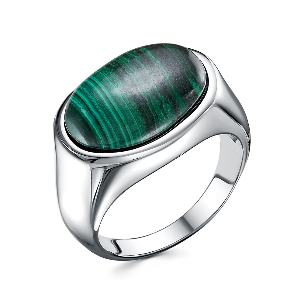 Кольцо, серебро, 925 проба, малахит