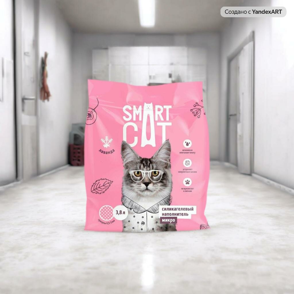 Smart Cat - Комкующийся микро-силикагелевый наполнитель: Лаванда
