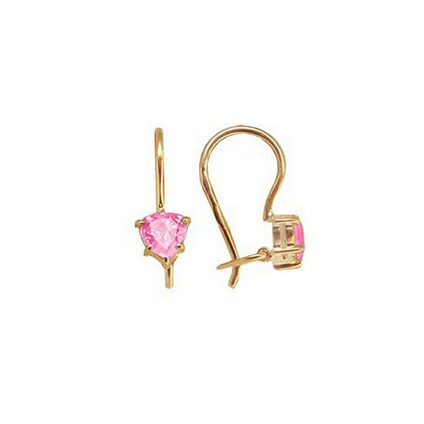 Серьги, красное золото, 585 проба, фианит