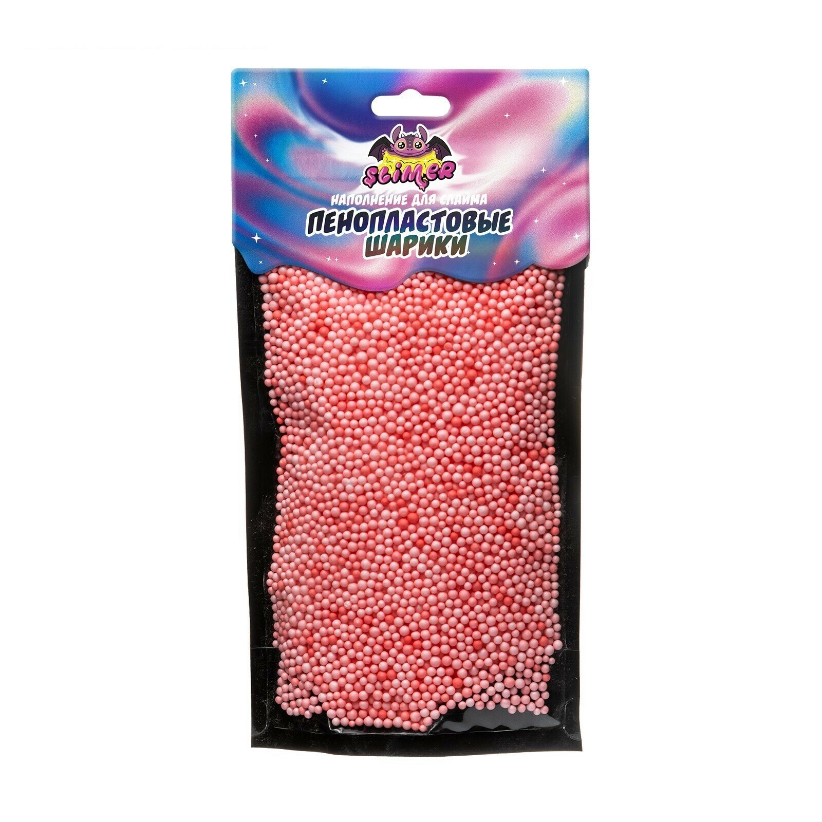 Наполнитель для слайма Slimer "Пенопластовые шарики", 2 мм, красный, пастель (SSS30-05)