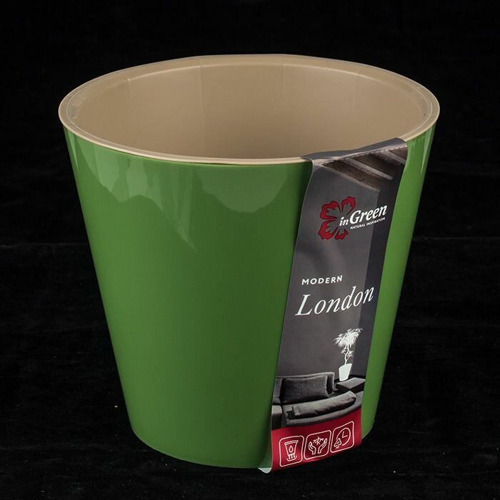 Горшок для цветов Comfort Factor "London", цвет Оливковый, диаметр 160 мм, 1,6 л (ING6204ОЛ)