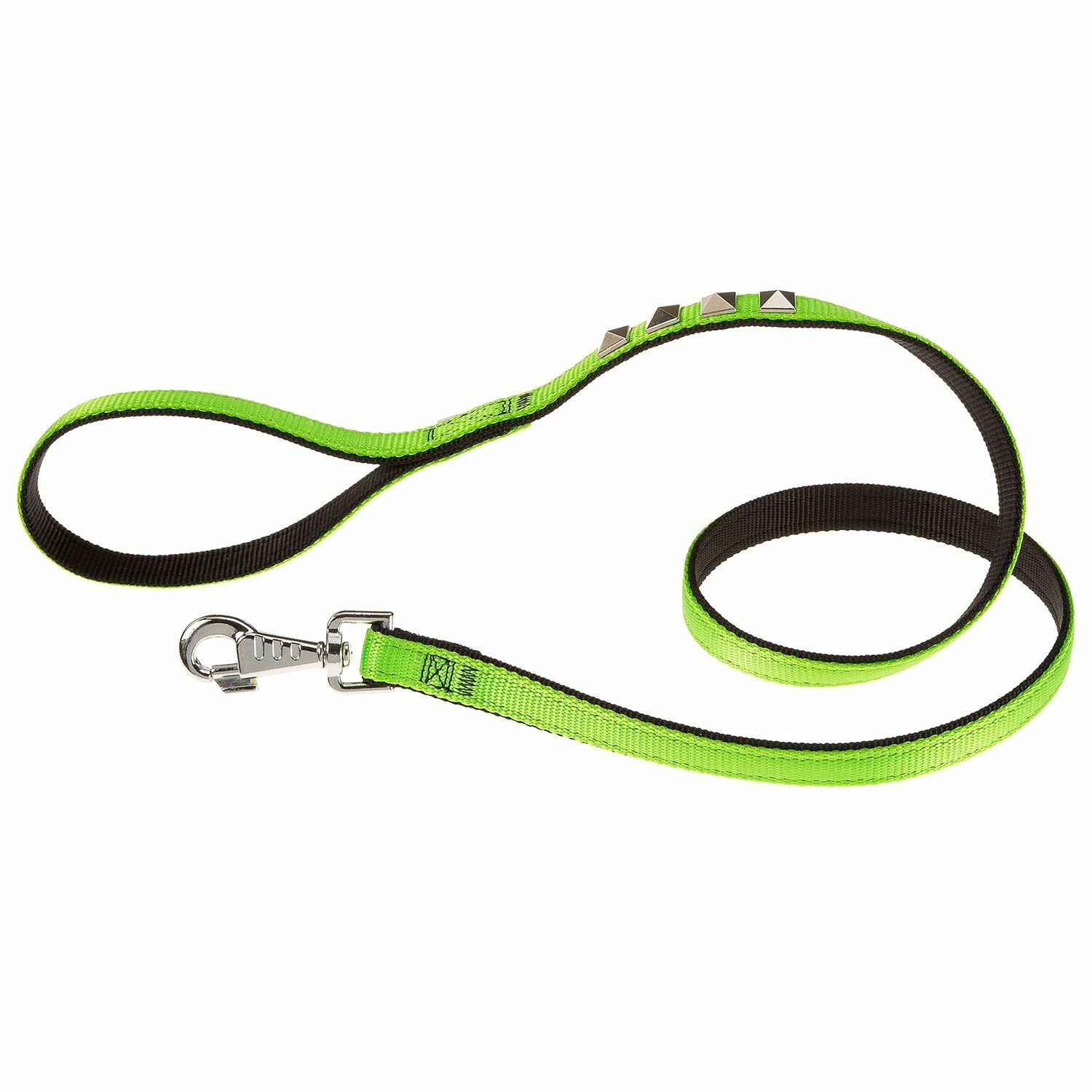Поводок для собак Ferplast DUAL G20/120 усиленный - двойной нейлон, с металлической аппликацией, зелено-черный