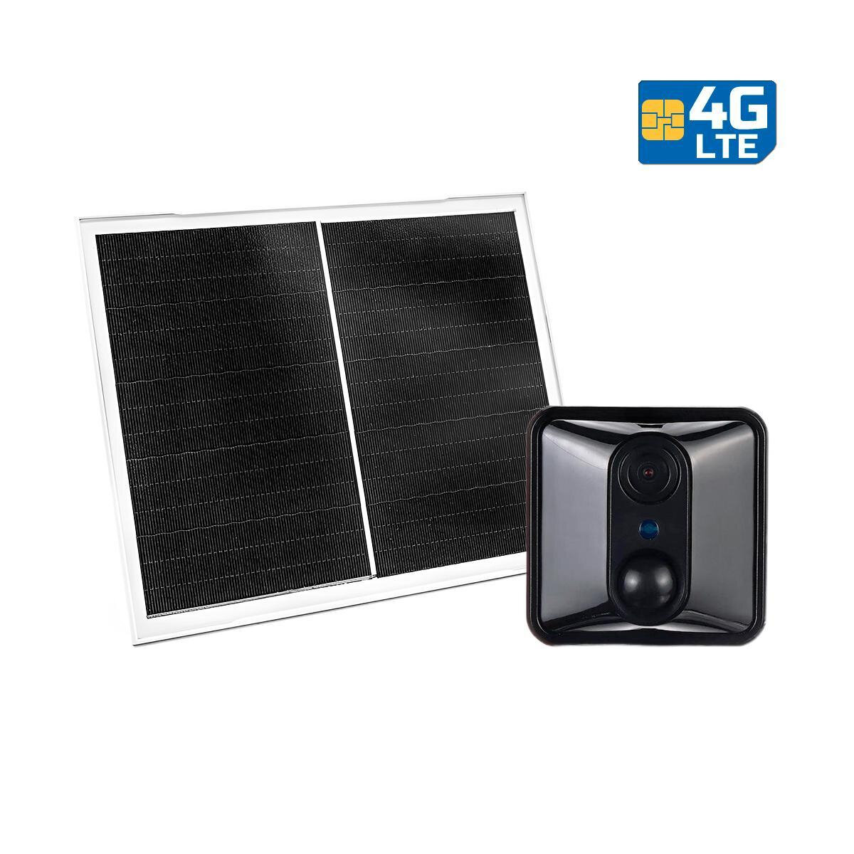 Комплект миниатюрная 3Mp/4G беспроводная IP камера наблюдения с СИМ картой JMC-GH82-4G (2Mp/4G) (K6065RU) и дополнительной солнечной батареей 8Вт.