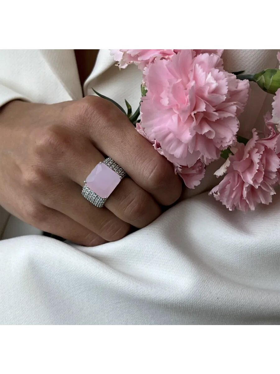 Кольцо, кристалл, циркон, фианит