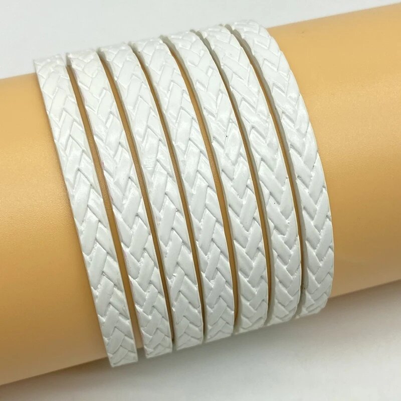 Браслет из искусственной кожи белый, 1.2 м, 5 мм, Color: 01