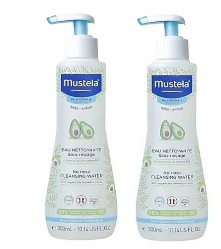 Mustela Очищающая вода Mustela для новорожденных и детей не требующая смывания 300 мл 2 шт.