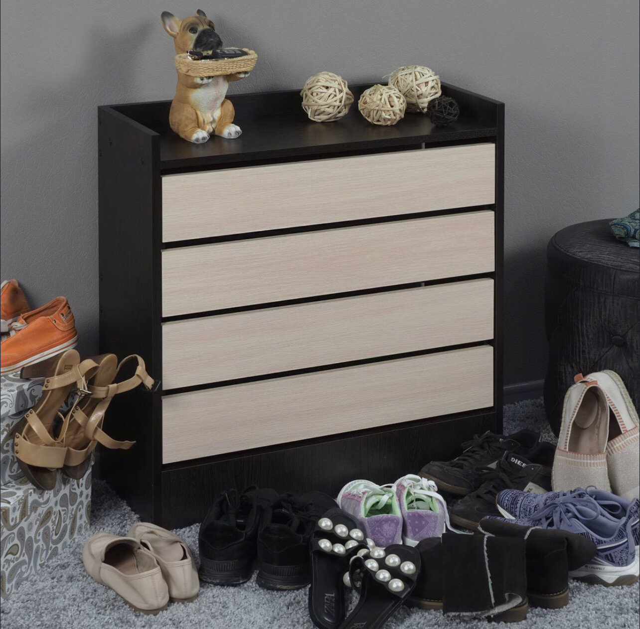 Ямайка Обувница ЯПТ-3 (700*746*270), венге/дуб молочный