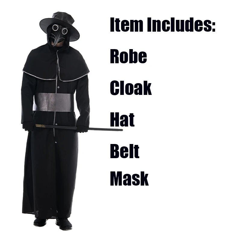 Reneecho Костюм Доктора Чумы для мужчин L, Full Set