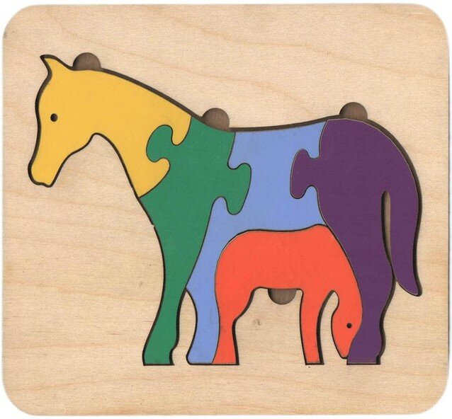 Монтессори "Лошадка с жеребенком" 5 деталей