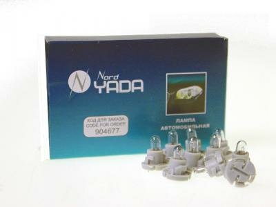 Лампа T4 12V (1.2W) б/ц с усами в сером патроне Nord YADA (панель приборов)