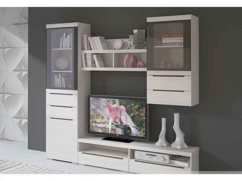 Гостиная мебель Миф Эколь Вариант №3 Сандал светлый, размер 2230х390х2150мм