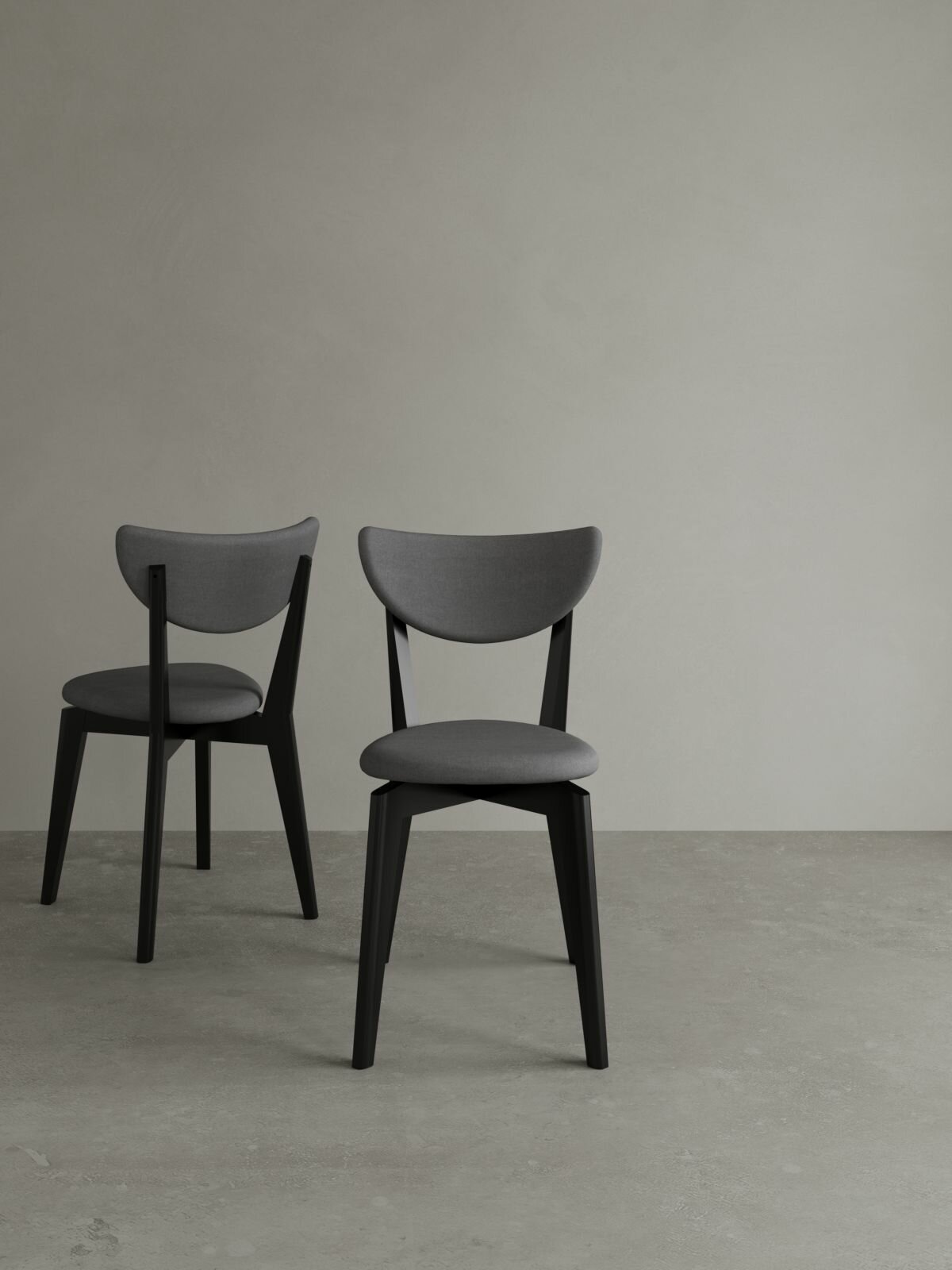 Стул для кухни Rogoletto Comfort, мягкий со спинкой, массив дуба, светло-серый + чёрный, 1 шт