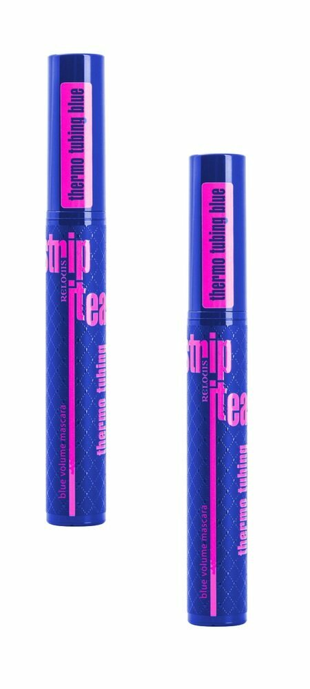 Тушь для ресниц Relouis "Strip it Easy Thermo Tubing" синяя объёмная, 2 шт