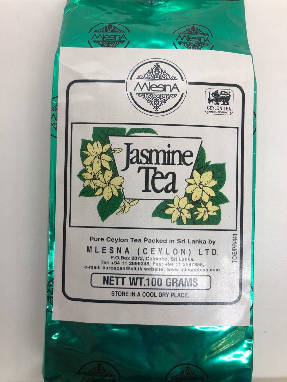 " Млесна" чай цейлонский черный листовой " Жасмин " ( со вкусом жасмина ) 100 г