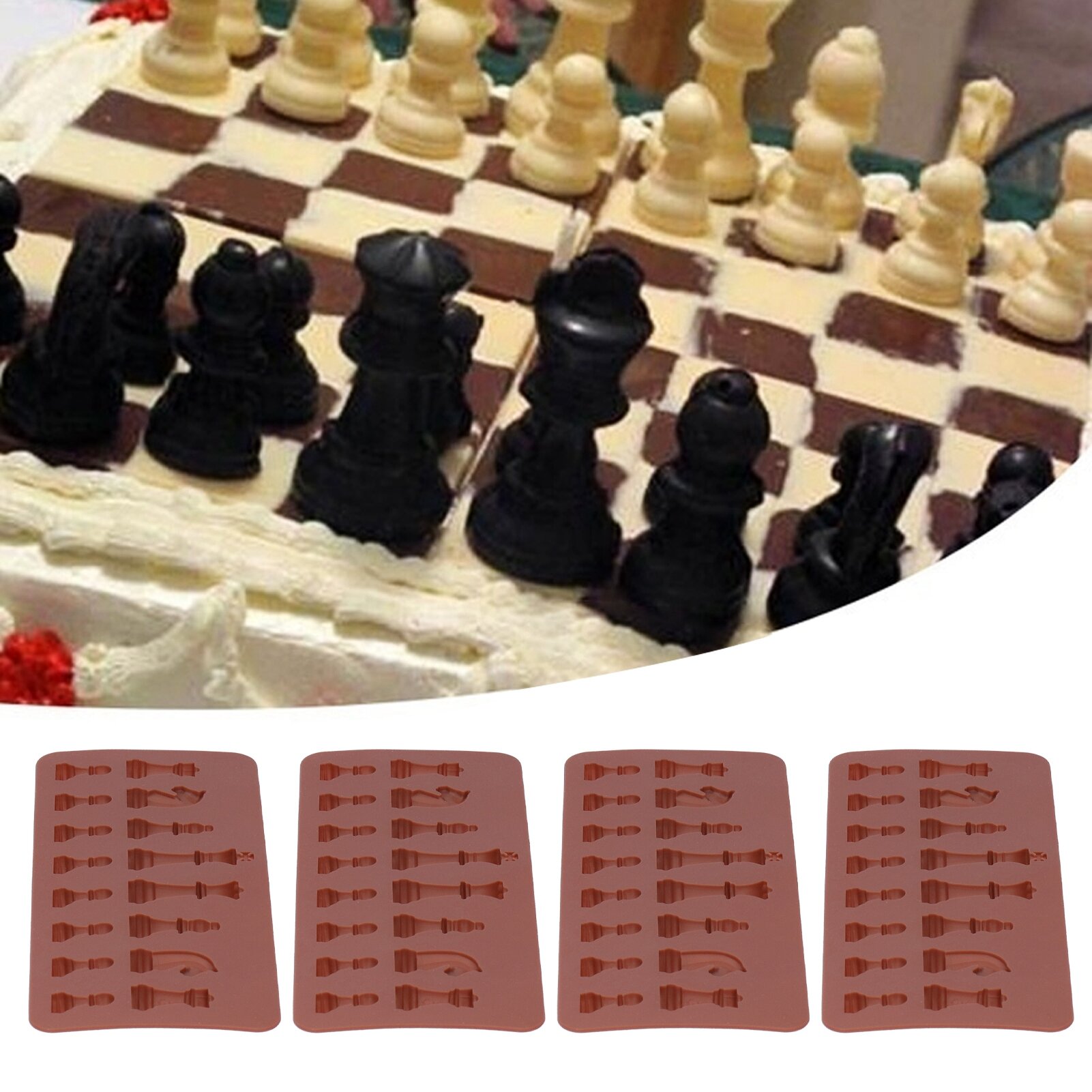 4 шт. шахматная форма силиконовая форма для шоколадного торта для самостоятельного изготовления принадлежностей для выпечки