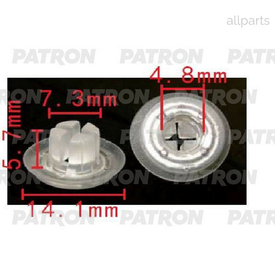 PATRON P37-1483 Клипса пластмассовая Audi, Seat, Skoda, Volkswagen применяемость: салон - внутренняя отделка