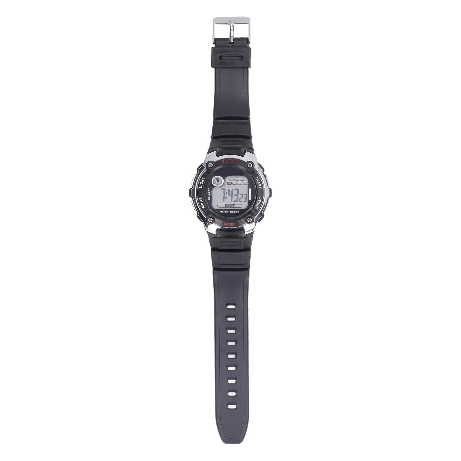 Электронные спортивные часы светящиеся водонепроницаемые резиновые ремешки с большим экраном детские спортивные часы серебро