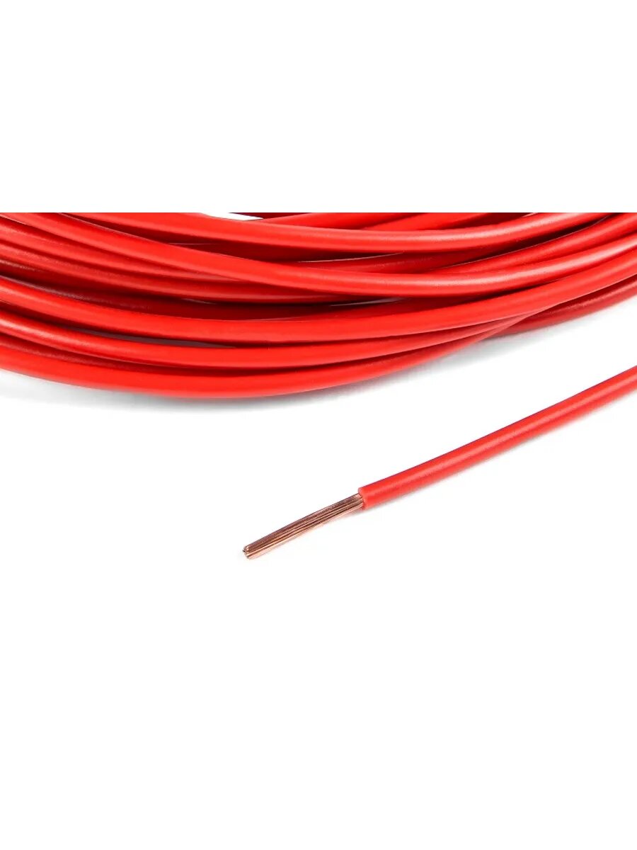 Провод пвам 0,75 кв. мм цвет красный, длина 5м. Новое