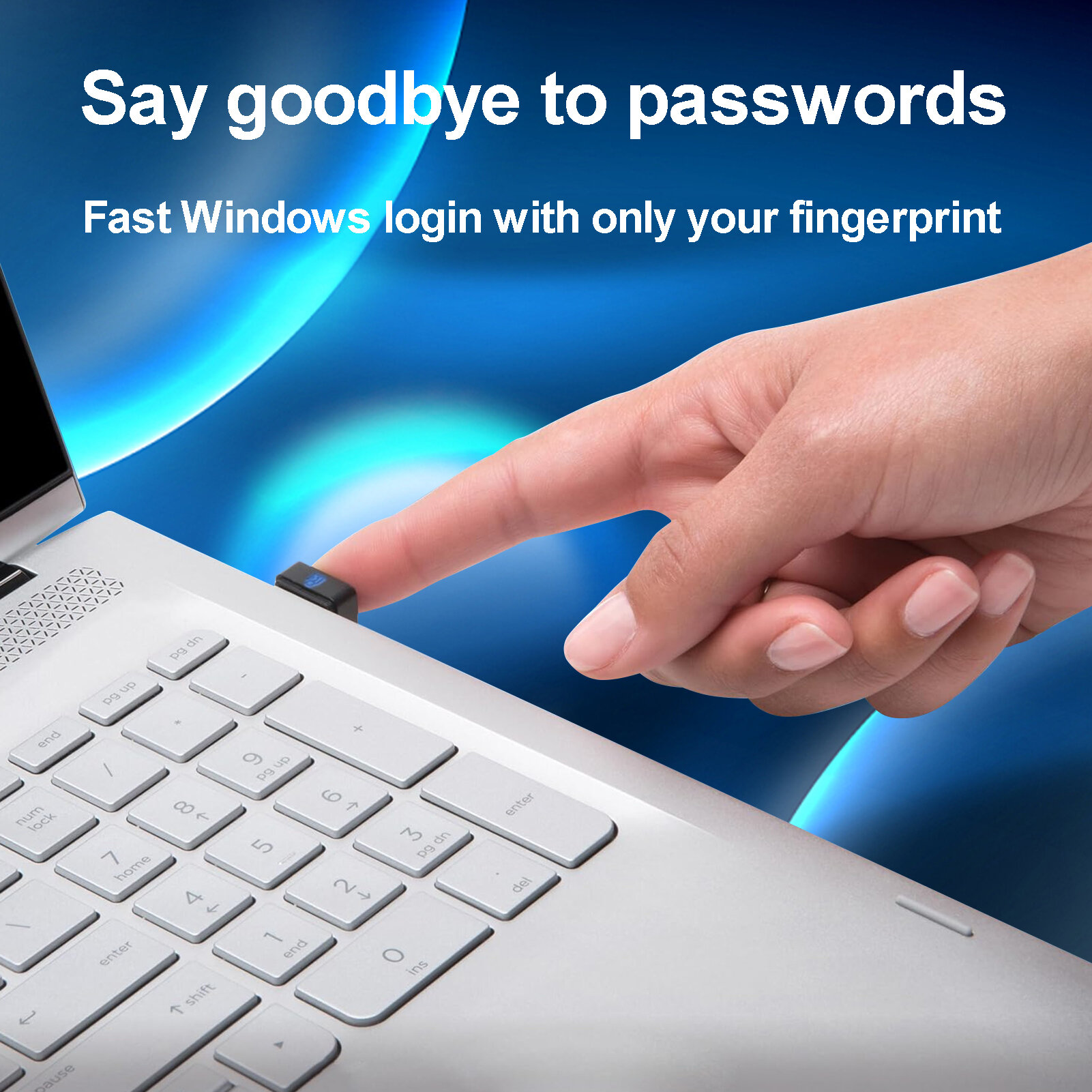 USB-сканер отпечатков пальцев для ПК Windows 11 Windows 10 32/64-бит Совместимость с Windows Hello для ноутбуков, настольных компьютеров, моноблоков и планшетов USB/Type-C