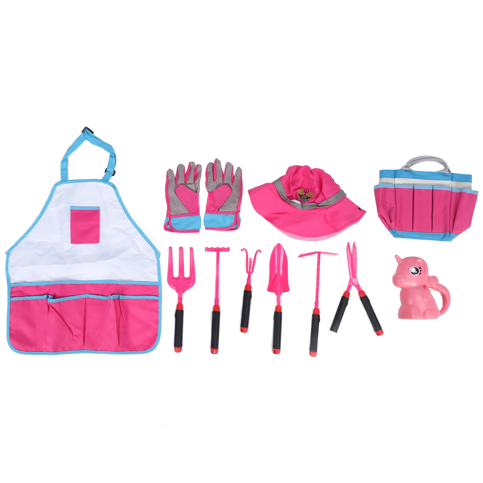 Детский садовый набор, игрушечный фартук, шляпа от солнца, перчатки, набор садовых инструментов для детей, розовый