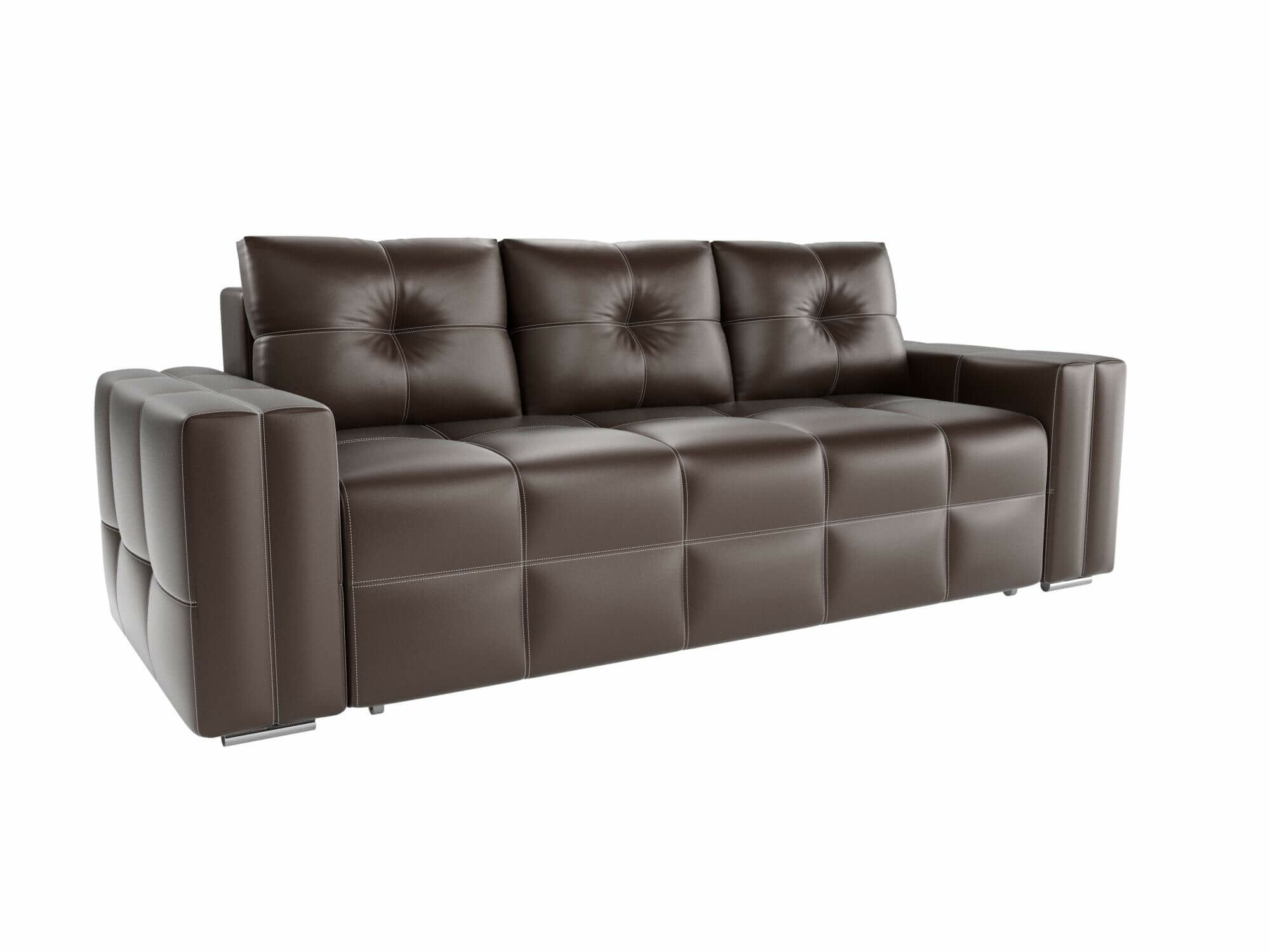 Artum Диван прямой Леос, Диван еврокнижка Леос эко-кожа коричневый