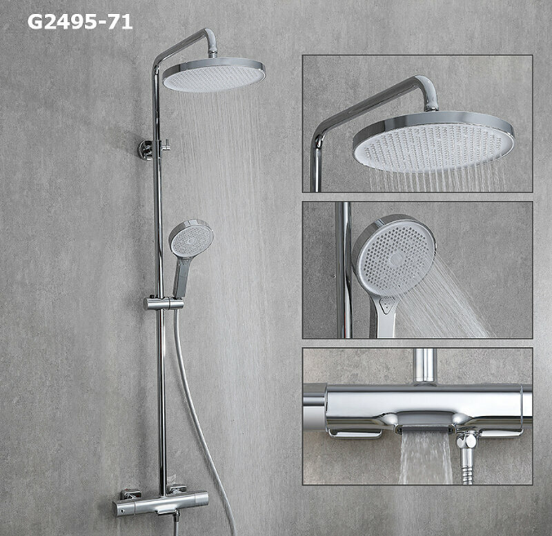 Душевая система с термостатом и тропическим душем GAPPO G2495-71 хром