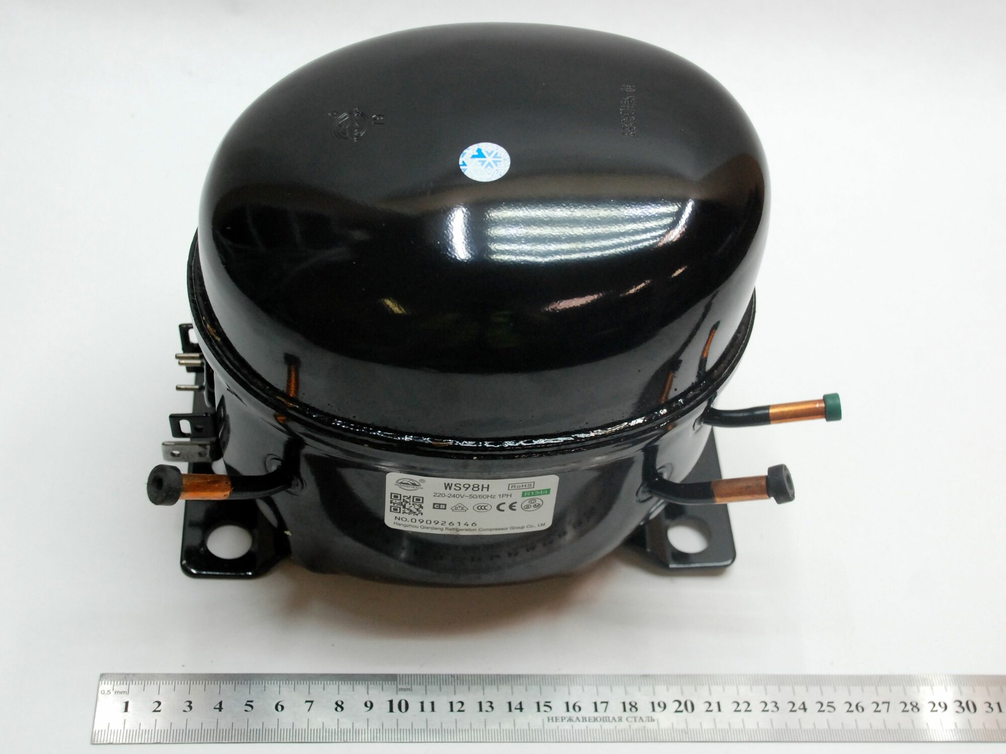 Компрессор Wansheng WS98H (R134a, низкотемпературный, 255 Вт при То -23.3 град. Тк 54.4 град.)
