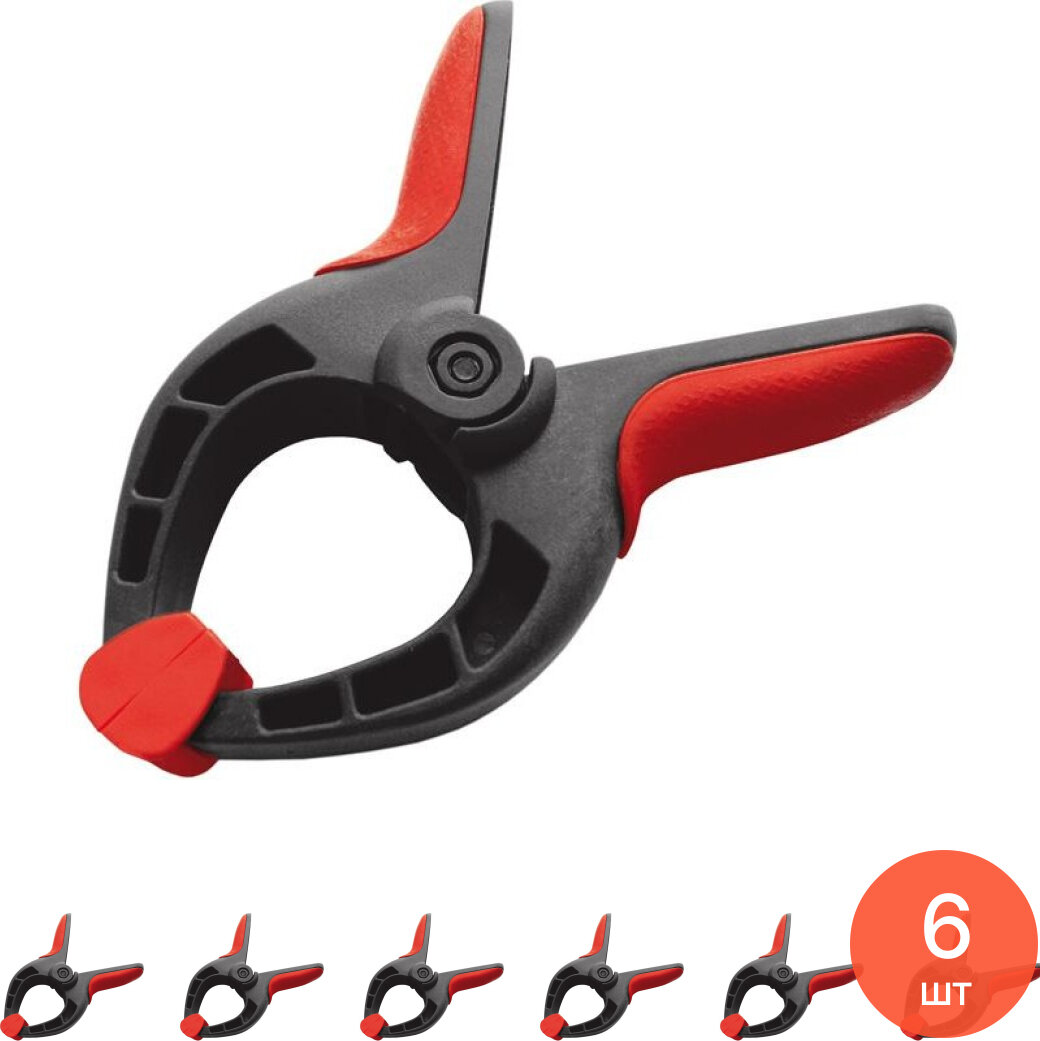 Струбцина USP / УСП столярная универсальная, пластиковая, черная, 85×20мм / инструменты (комплект из 6 шт)