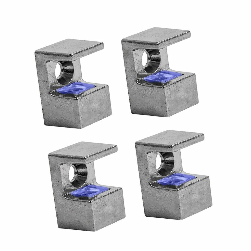 Упаковка из 4 регулируемых стеклянных сплавных сплавных зажимов для 10 12 мм панели толщины, - 087 Серебристый шелк