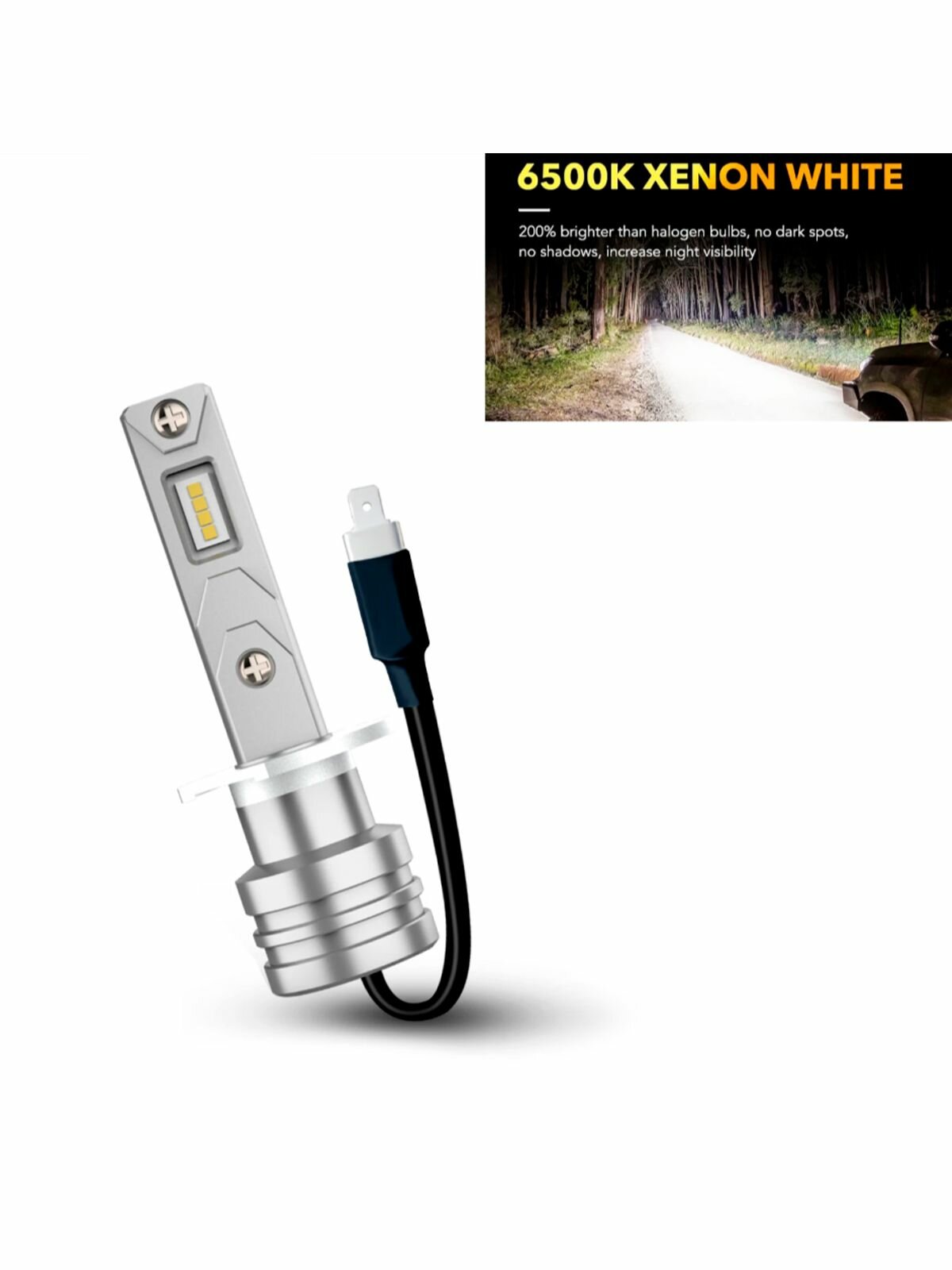 Автомобильные светодиодные лампы H1, 7035 лм, 6500К, 2 шт