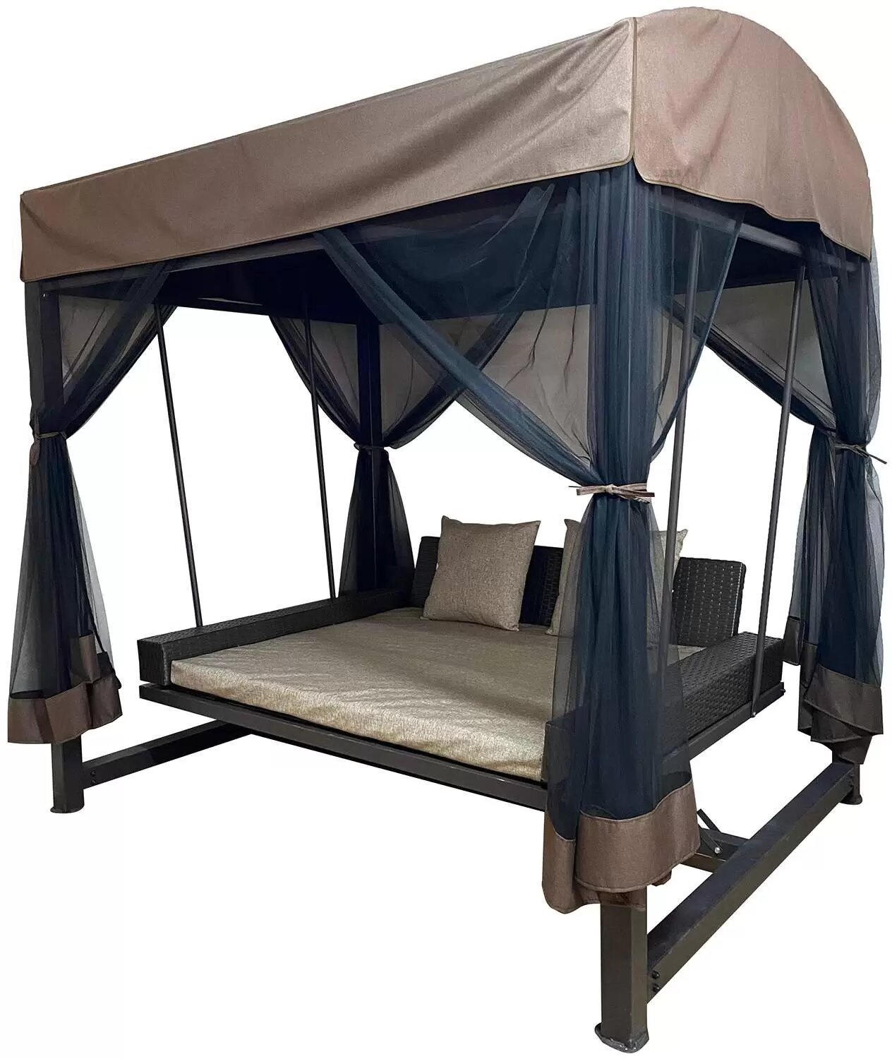 Диван-качели GreenGard "Релакс", металл, 3 места, до 500кг, антимоскитные, бежевые