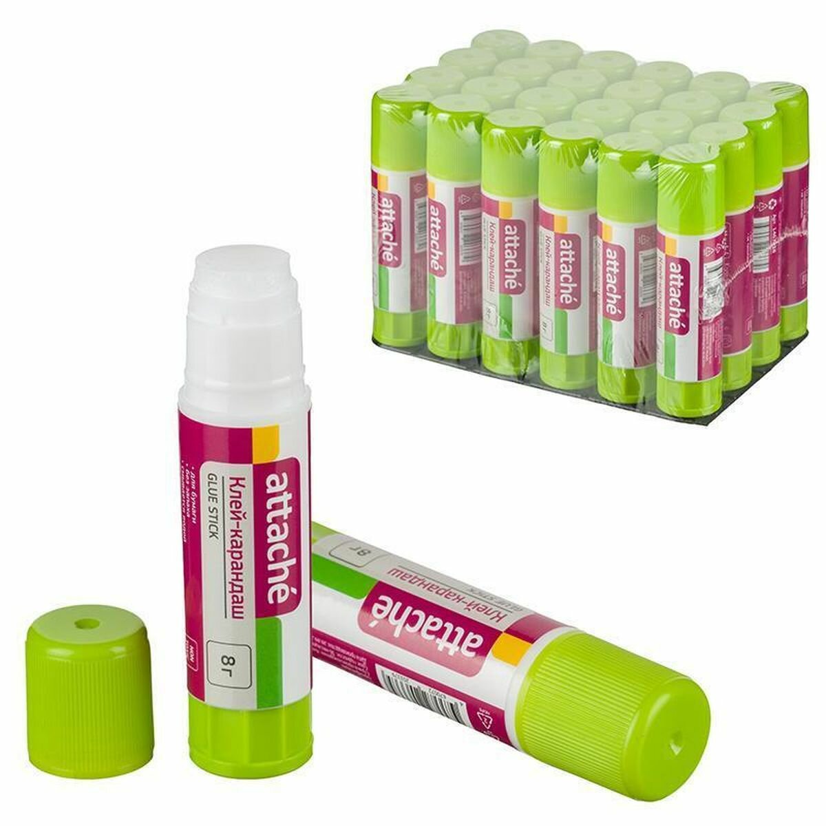 Клей-карандаш Attache, 8г, 24шт.