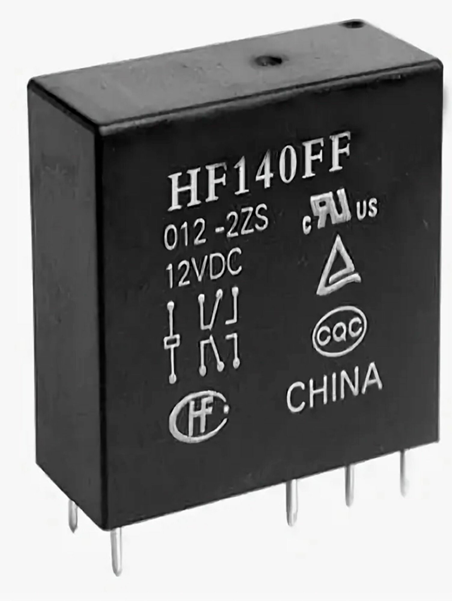 HF140FF/012-2ZST, реле силовое, 12А две контактных группы на переключение катушка 12В
