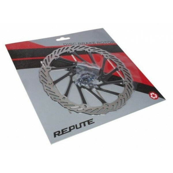 Ротор дискового тормоза REPUTE RPT-007B 160мм, под 6 болтов, PCD 44мм, серебристо-черный, сталь