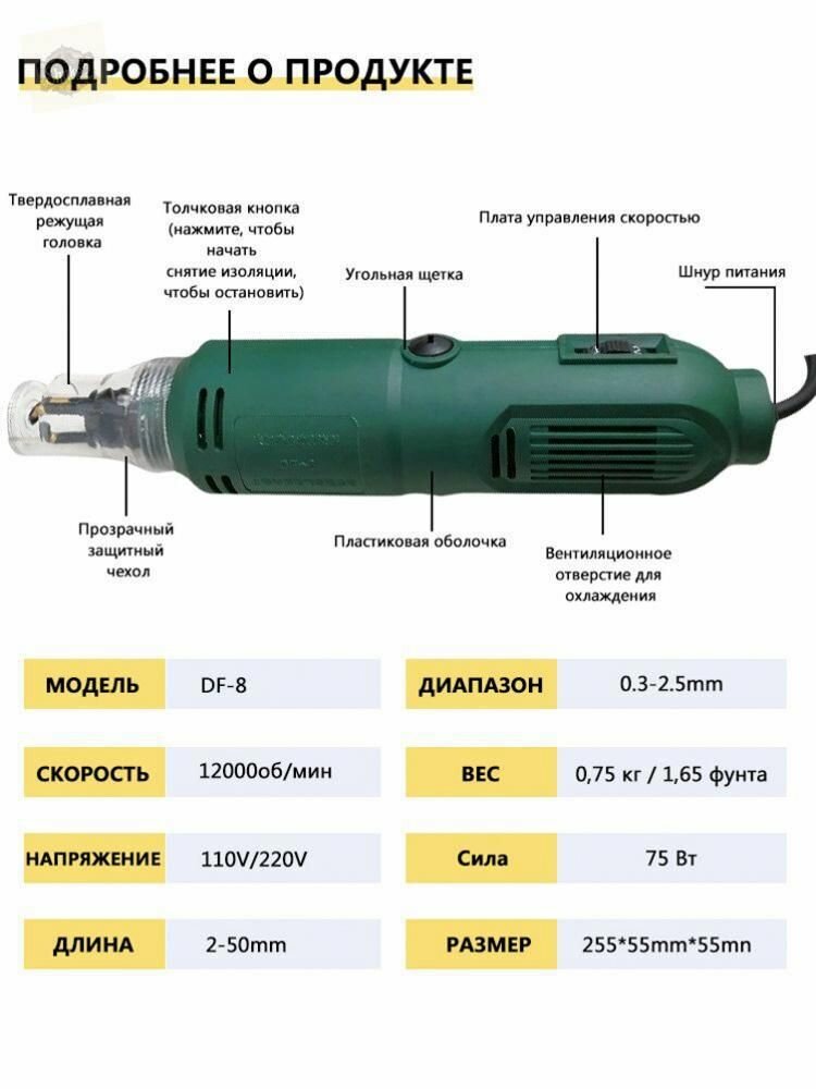 Портативный электрический резак для зачистки проводов 110/220V Эмалированная машина для зачистки медного провода Электрический скребок для краски Инструмент для ремонта ножа