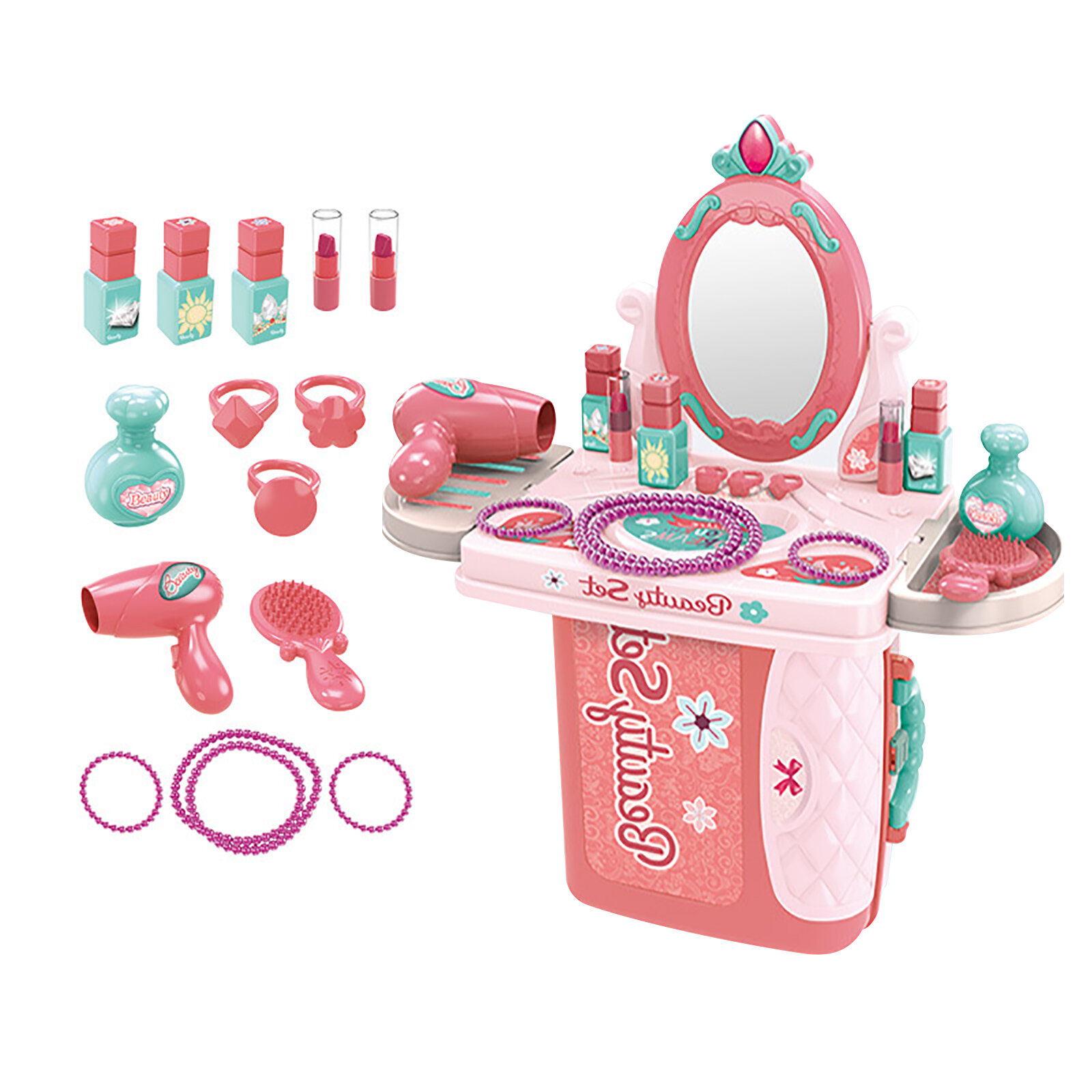 Игрушечный чемодан для макияжа 3 в 1 для девочек, детский набор для переодевания и украшений, возраст от 3 лет