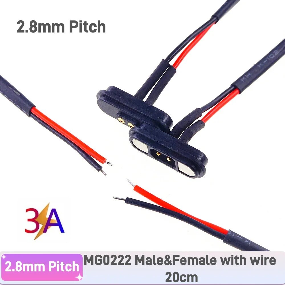 Магнитный разъем RTLECS MG0x22 2 3 4 5 6 7 8 9 11 контактов IP67, 2 Pin Wires