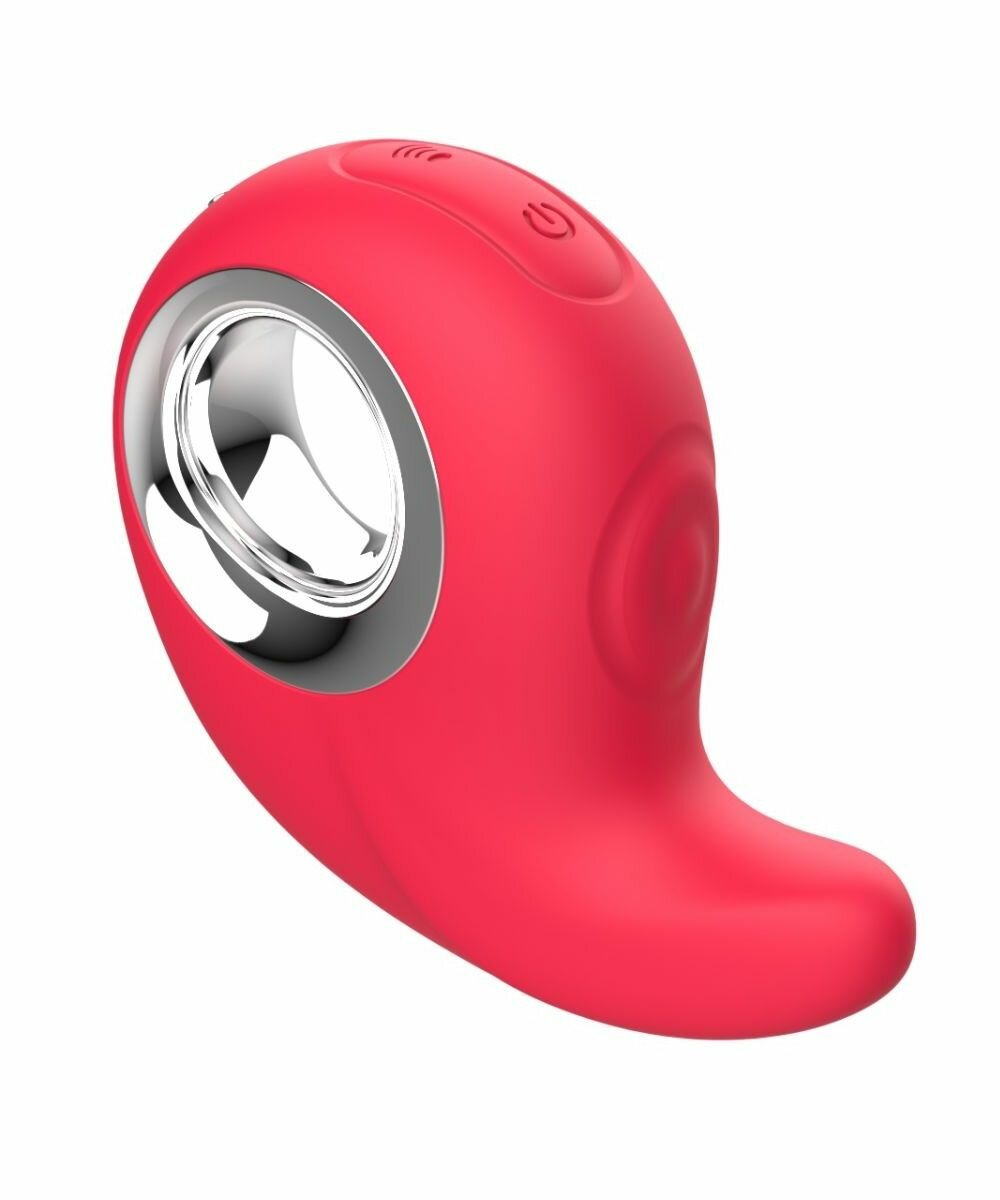 Красный клиторальный массажер с функцией постукивания, цвет красный